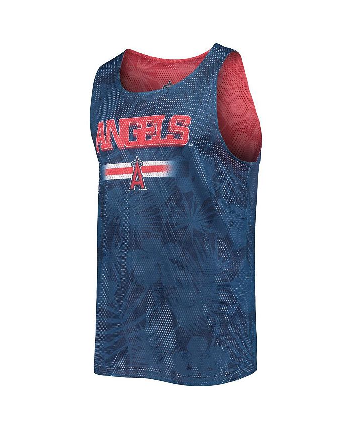 FOCO Men's Red, Navy Los Angeles Angels Floral Reversible Mesh Tank Top ...