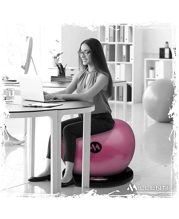 MILLENTI Exercise Ball Chair Yoga Ball Chair with Stability Base Ring ...