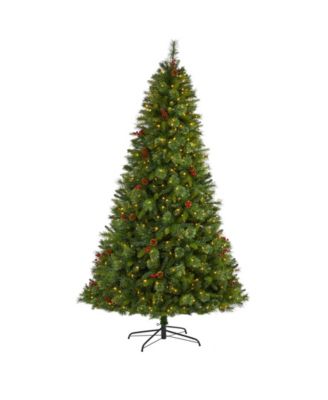 Aberdeen Spruce Artificial Christmas Tree with Lights, Pine Cones and ...