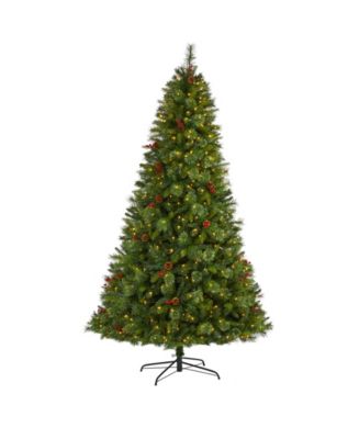 Aberdeen Spruce Artificial Christmas Tree with Lights, Pine Cones and ...