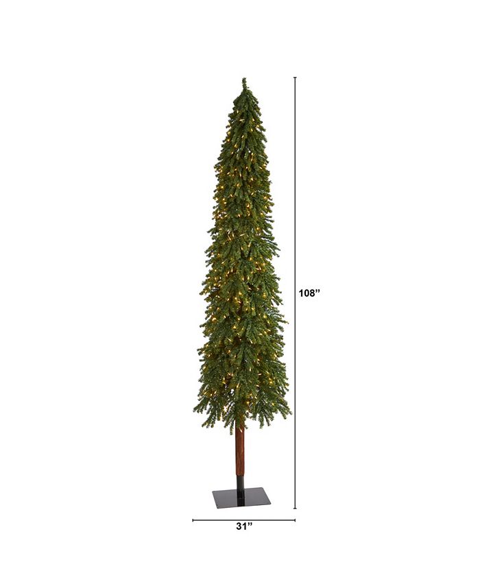 Nearly Natural Grand Alpine Artificial Christmas Tree with Lights and ...