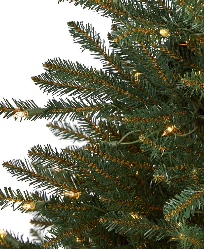 Nearly Natural Napa Valley Fir Artificial Christmas Tree with Lights ...