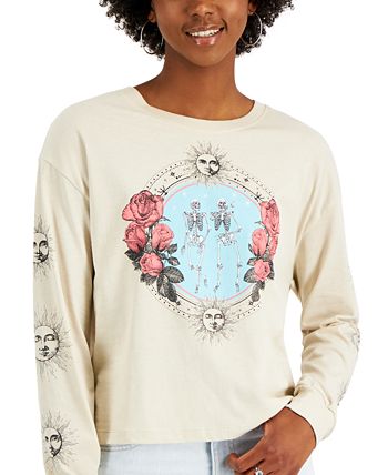 Rebellious One Juniors' Rose Skeleton Top - Macy's