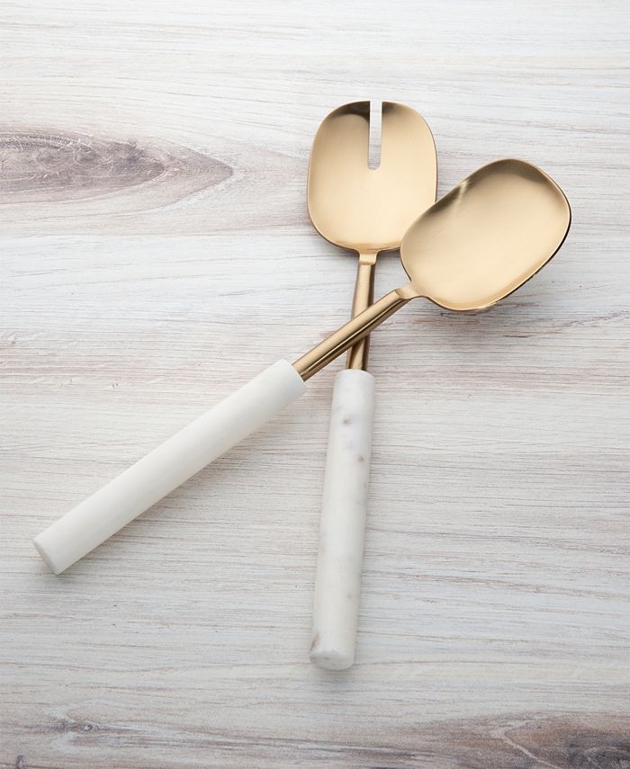 Thirstystone Gold Salad Servers with Handles Set, 2 Pieces - Macy's