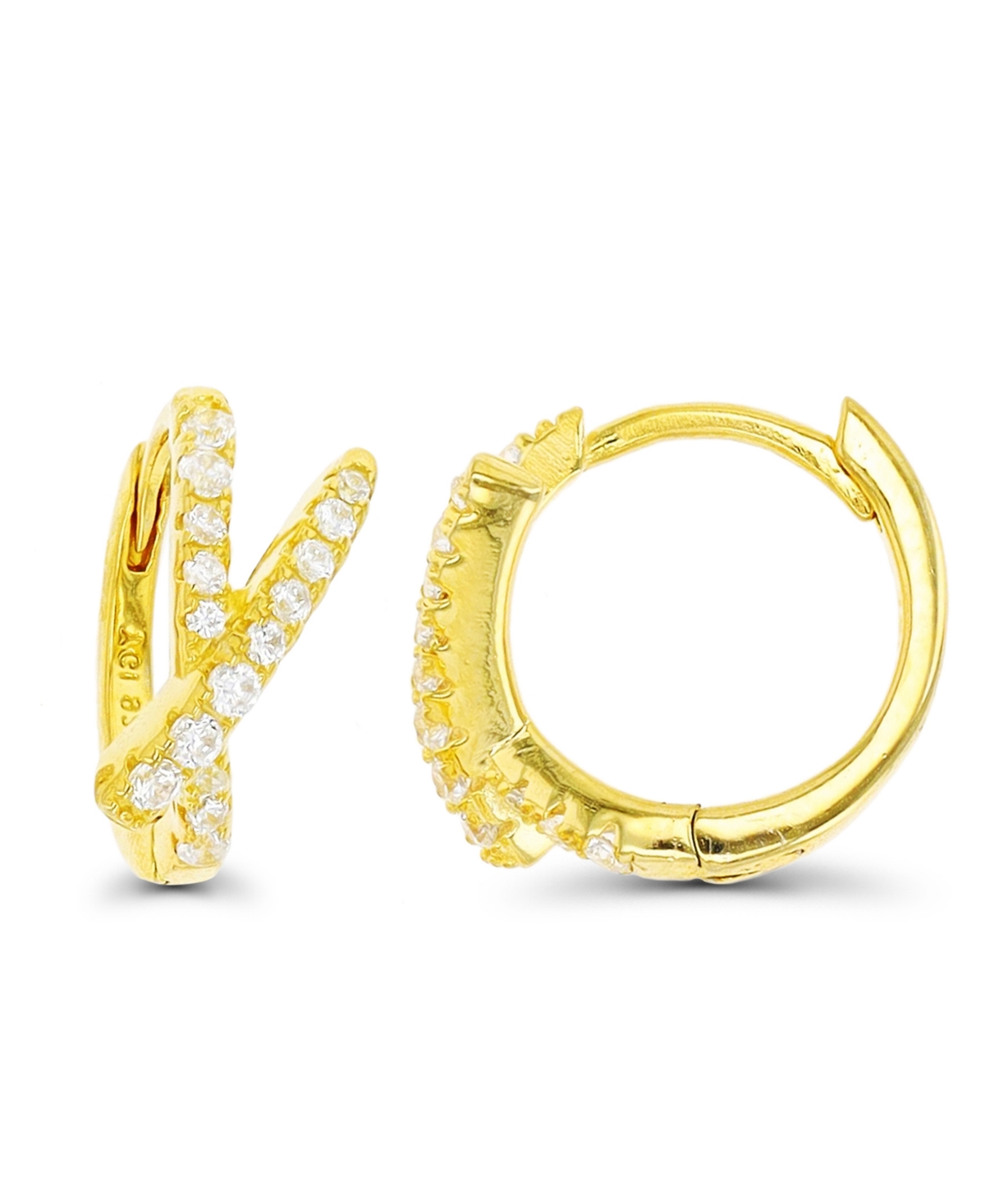 Click here for Overlapped Hoop Earrings in 14K Gold Plated or Ste... prices
