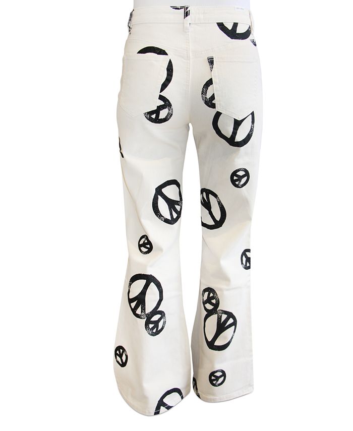 Almost Famous Juniors' Peace Sign Printed Flared Jeans - Macy's