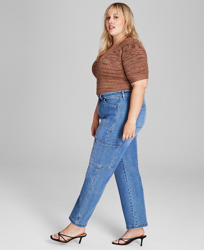 And Now This Trendy Plus Size Utility Jeans & Reviews - Jeans - Plus ...