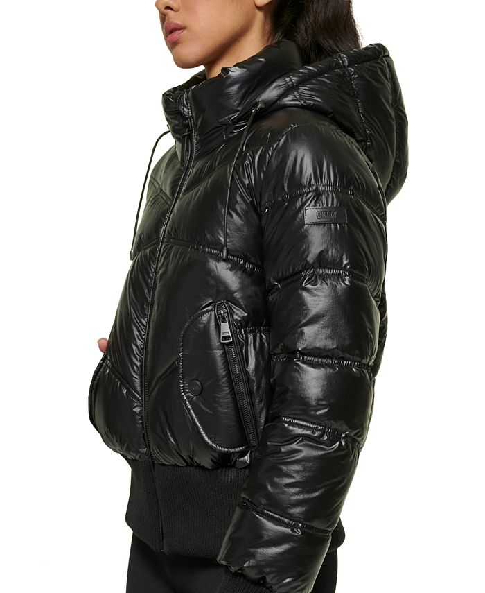 DKNY Women's Knitted-Hem Hooded Puffer Coat & Reviews - Coats & Jackets - Women - Macy's