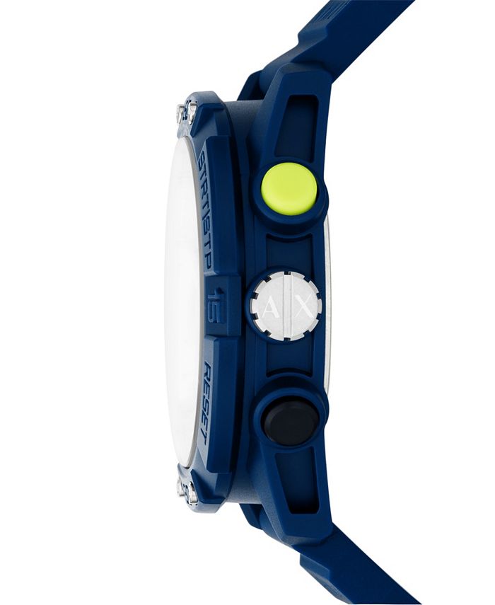 A|X Armani Exchange Men's Analog-Digital Blue Silicone Strap Watch ...