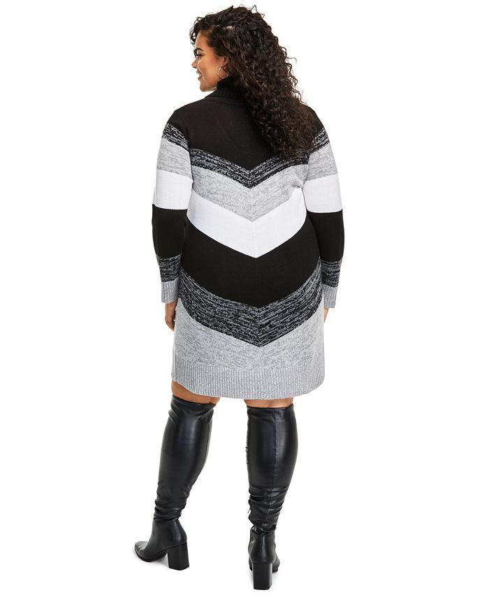 BCX Trendy Plus Size Colorblocked Sweater Dress - Macy's