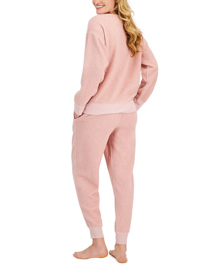 Jenni Women's Solid Sherpa Pajama Set, Created for Macy's & Reviews ...