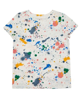 Little Girls Rainbow Splatter Graphic T-shirt, Created For Macy's - Macy's