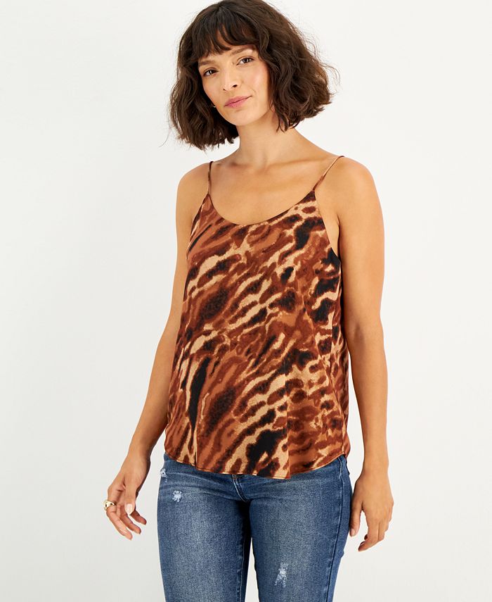 Bar III Women's Animal-Print Scoop-Neck Camisole, Created for Macy's ...