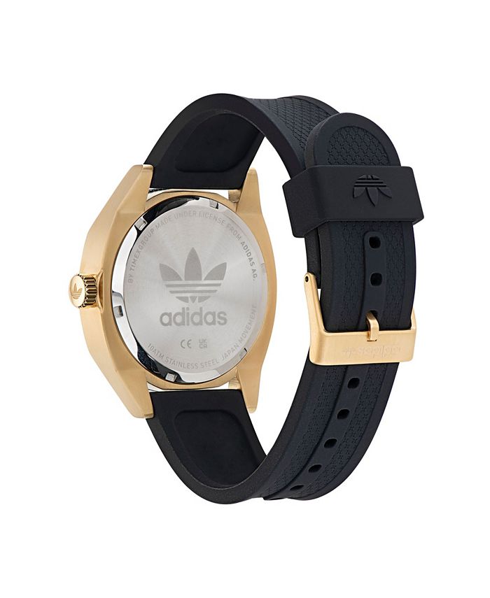 adidas Unisex Three Hand Edition Two Black Silicone Strap Watch 42mm ...