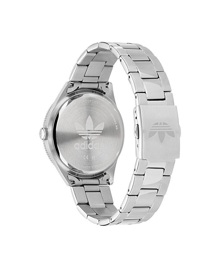 adidas Unisex Three Hand Edition Three Silver-Tone Stainless Steel ...
