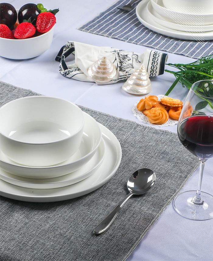 Table 12 Natural White 16-Pc Dinnerware Set, Service for 4 - Macy's
