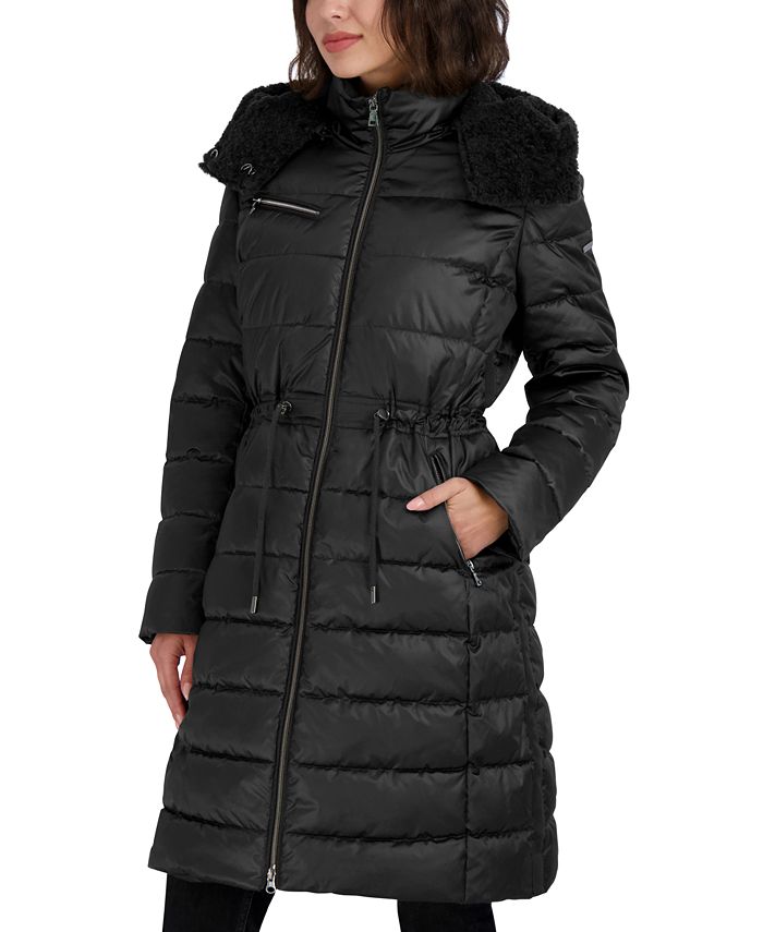 Laundry by Shelli Segal Women's Faux-Fur-Trim Hooded Puffer Coat ...
