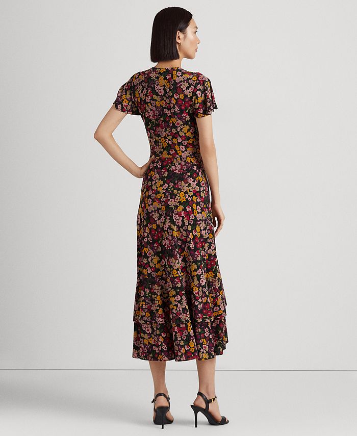 Lauren Ralph Lauren Floral Jersey Wrap Dress - Macy's
