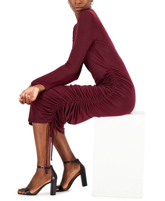 INC International Concepts Women's Drawstring-Ruched Dress, Created for ...