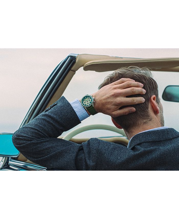 Raymond Weil Men's Swiss Automatic Chronograph Freelancer Green Leather ...