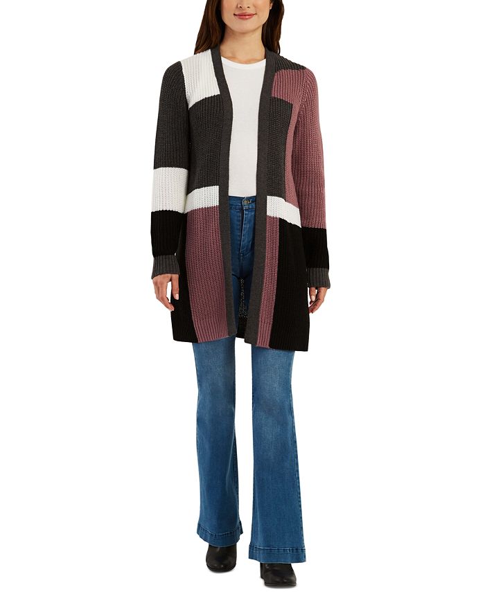 BCX Juniors' Colorblock Cardigan - Macy's
