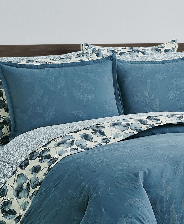 Scott Living Meadow Leaves 3-Piece Comforter Set, Queen - Macy's