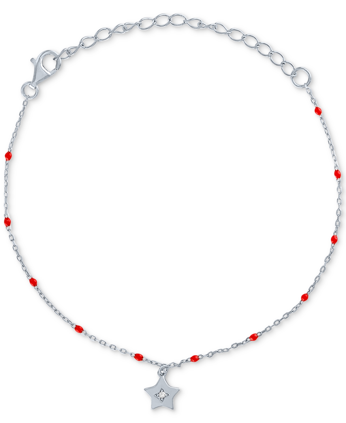 Click here for Diamond Accent & Enamel Bead Star Charm Bracelet i... prices