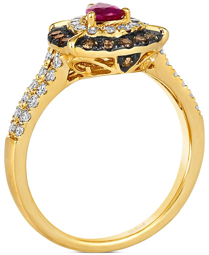 Le Vian Passion Ruby (1/4 ct. t.w.) & Diamond (3/4 ct. t.w.) Halo Ring in 14k Gold - Macy's