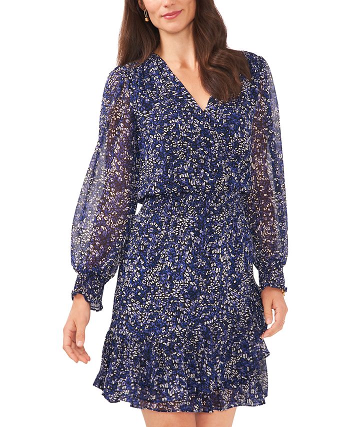 Vince Camuto Women's Printed Tiered Dress - Macy's Vince Camuto Women's Printed Tiered Dress - Macy's