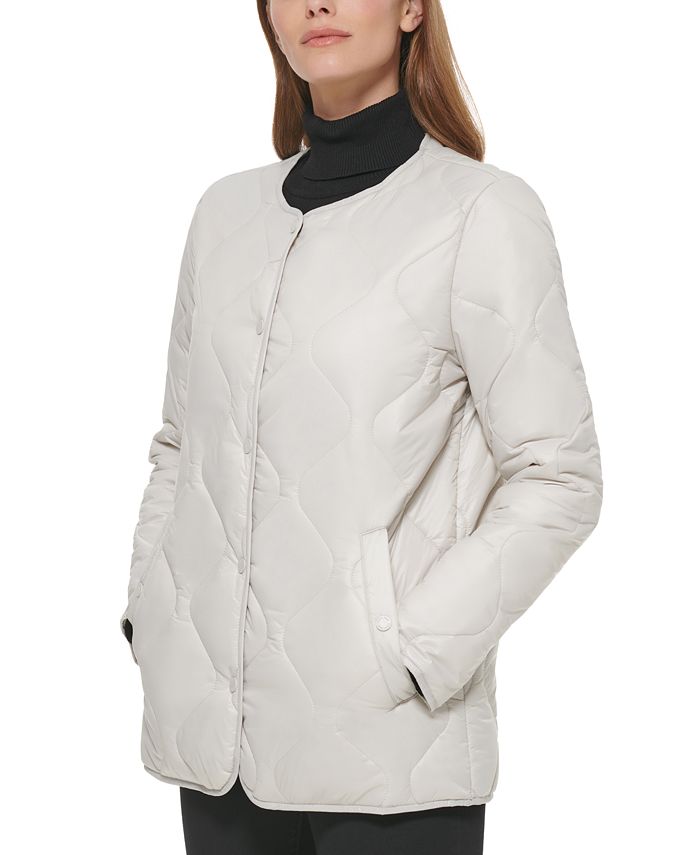 Calvin Klein Women's Collarless Onion Quilted Coat & Reviews - Coats ...