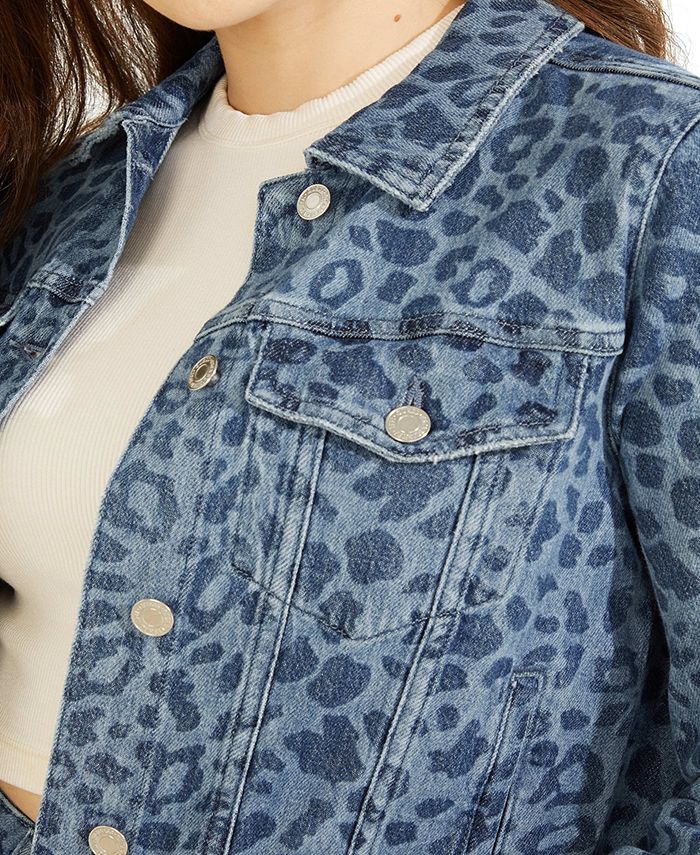 GUESS Women's Doria Animal-Print Denim Jacket & Reviews - Jackets ...