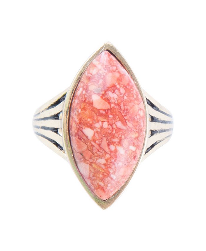 Barse Sunset Bronze and Genuine Orange Sponge Coral Ring - Macy's