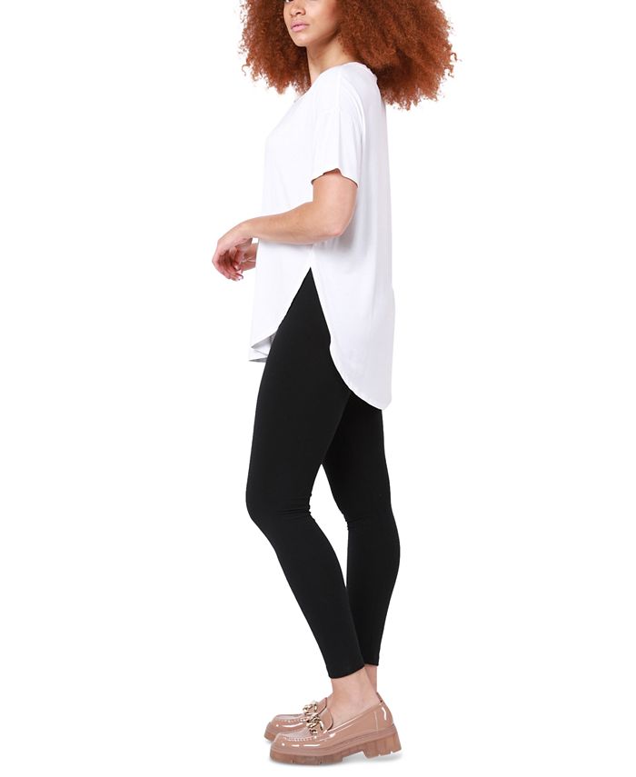 Black Tape Women's Rounded-Hem T-Shirt & Reviews - Tops - Women - Macy's