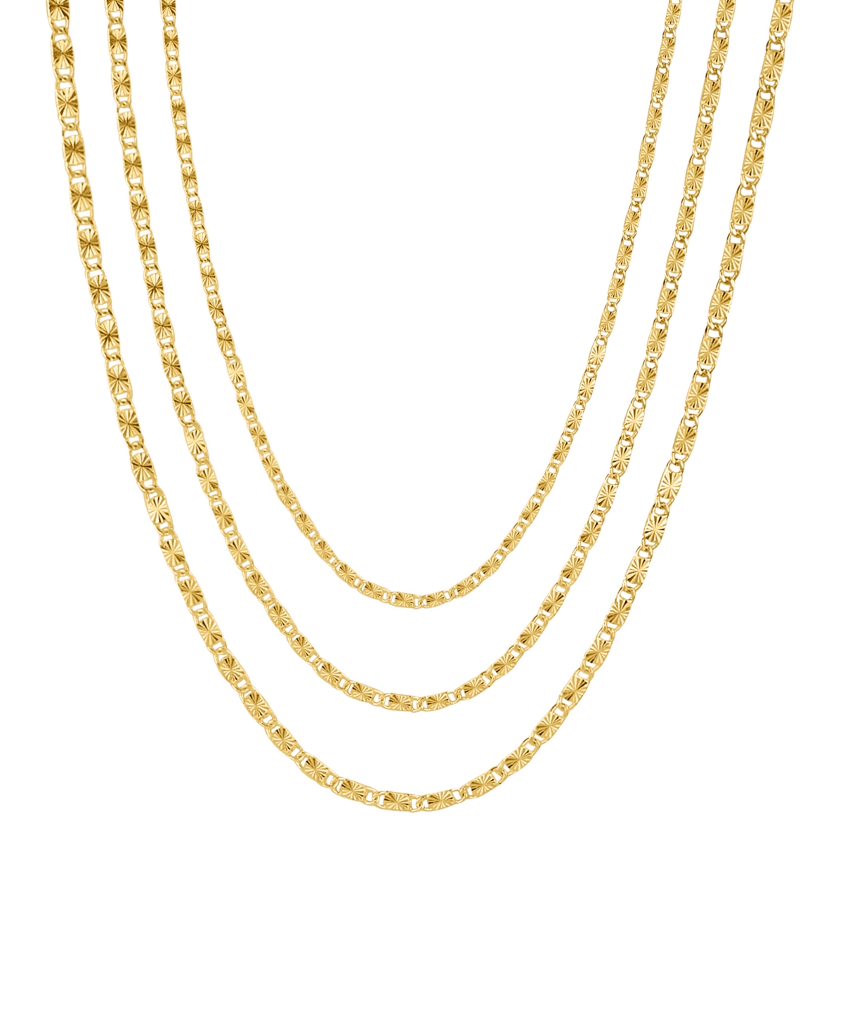 Click here for And Now This Triple Strand Diamond Cut Chain Neckl... prices