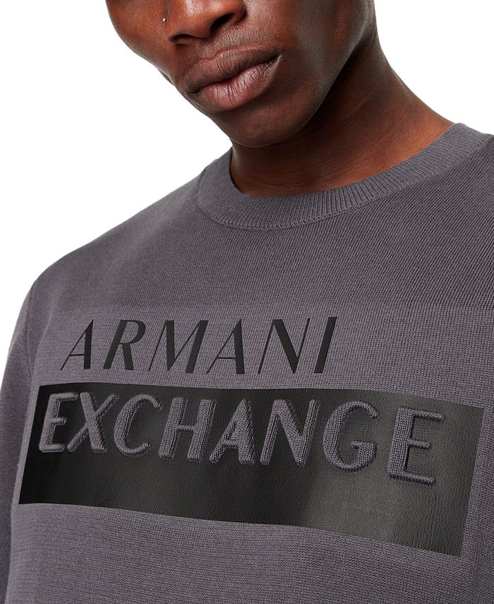 A|X Armani Exchange Men's Crewneck Embossed Logo Sweater - Macy's