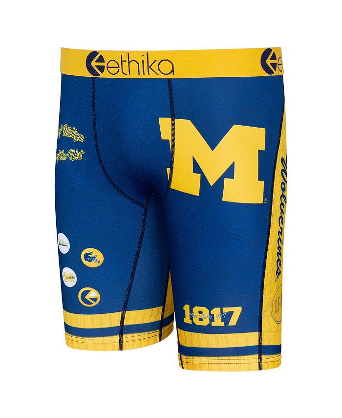Ethika Men's Navy Michigan Wolverines Schoolin' Boxers Briefs - Macy's