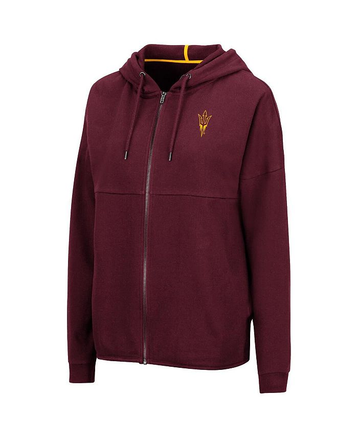 Colosseum Women's Maroon Arizona State Sun Devils 2-Hit Full-Zip Hoodie ...