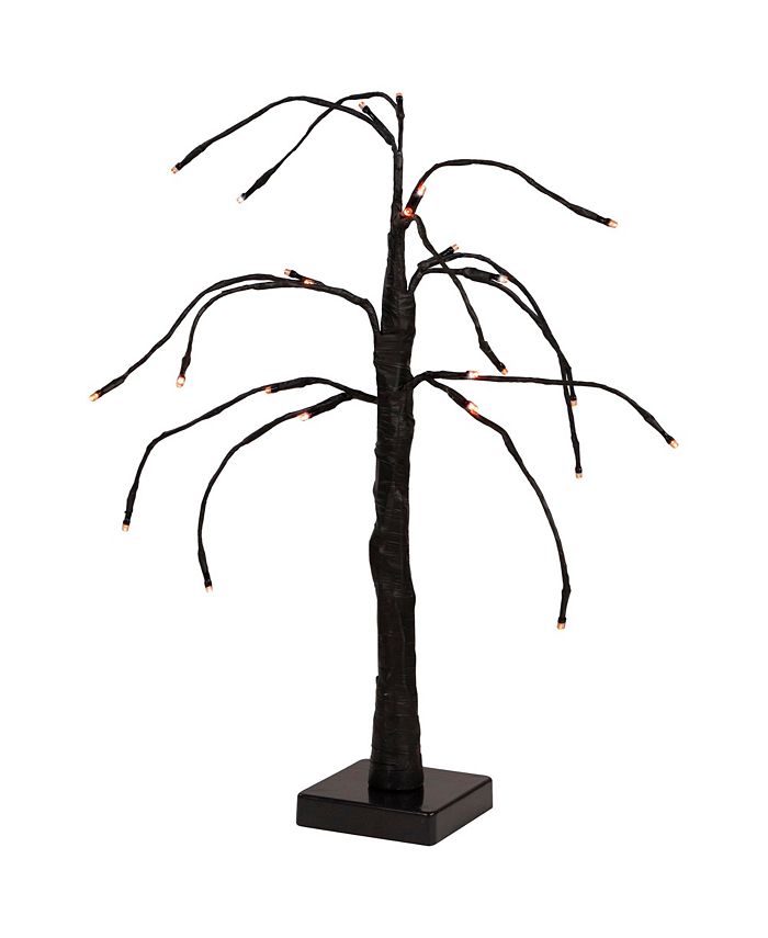 Northlight LED Lighted Weeping Halloween Twig Tree with Orange Lights ...