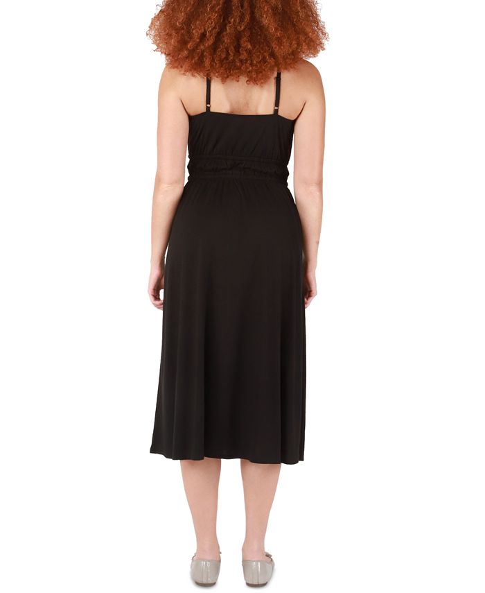 Black Tape Women's Tie-Front Drawstring Midi Dress - Macy's