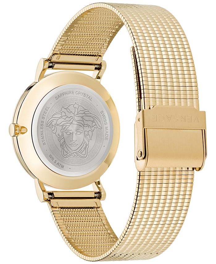 Versace Women's Swiss New Generation Gold-Tone Stainless Steel Bracelet ...