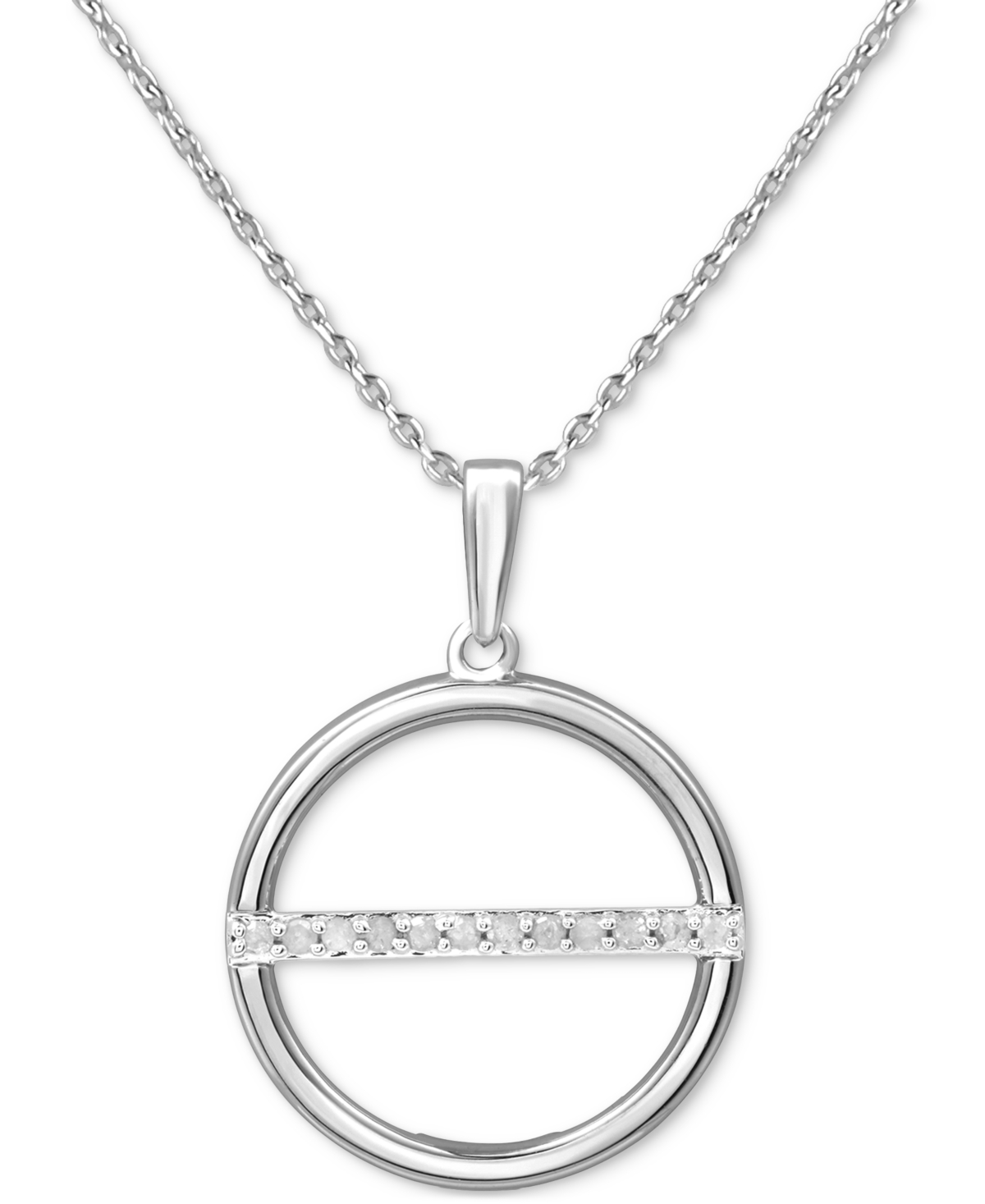 Click here for Diamond Circle Bar 18 Pendant Necklace (1/10 ct. t... prices