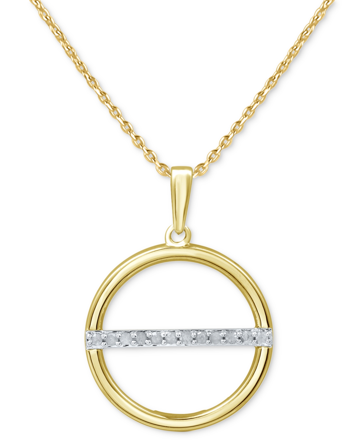Click here for Diamond Circle Bar 18 Pendant Necklace (1/10 ct. t... prices
