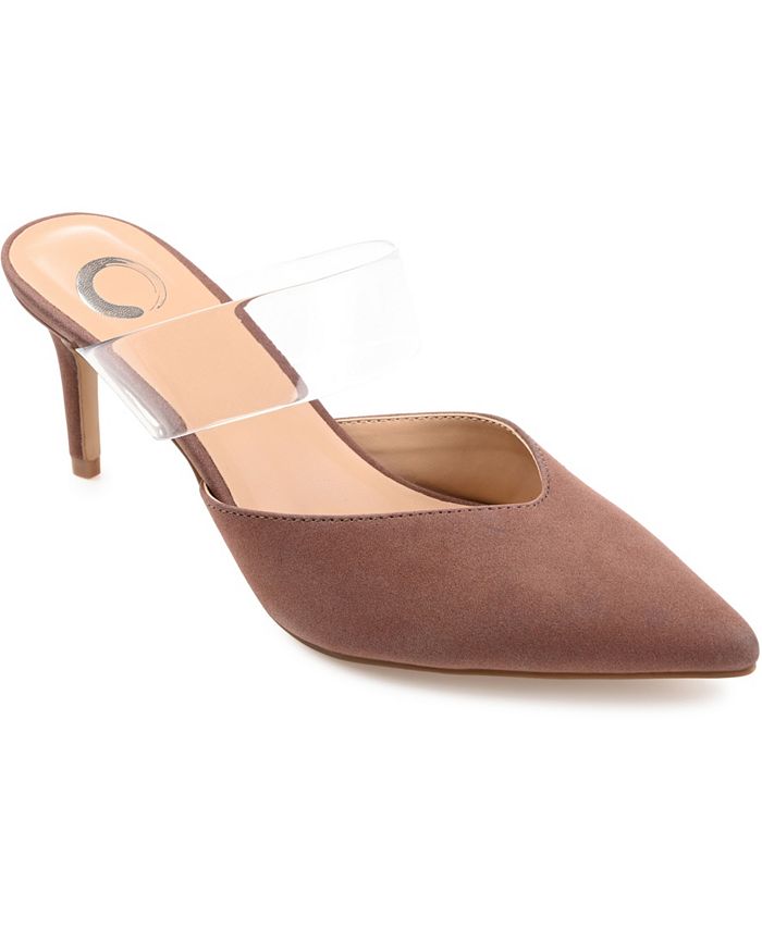 Journee Collection Women's Ollie Lucite Strap Heels - Macy's