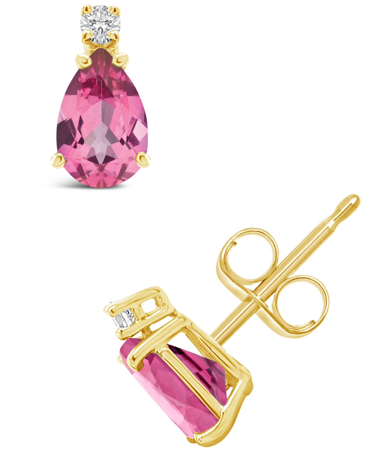 Click here for Pink Topaz (1 ct. t.w.) and Diamond Accent Stud Ea... prices