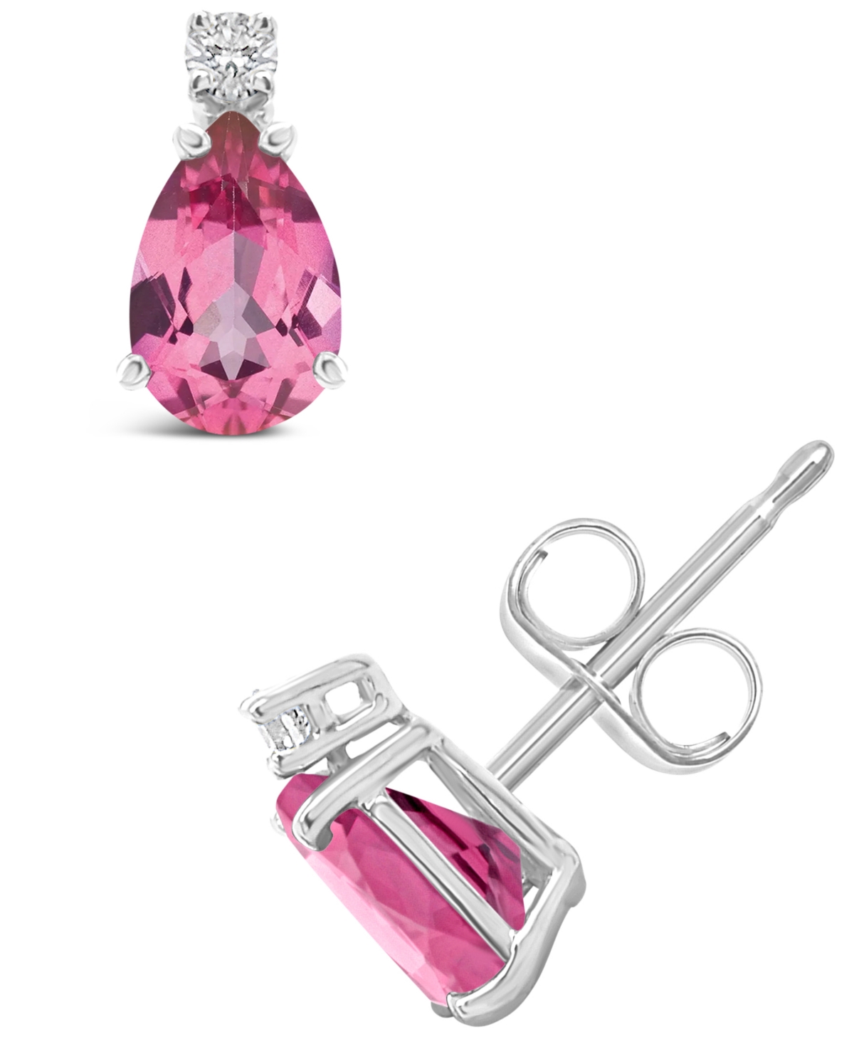 Click here for Pink Topaz (1 ct. t.w.) and Diamond Accent Stud Ea... prices