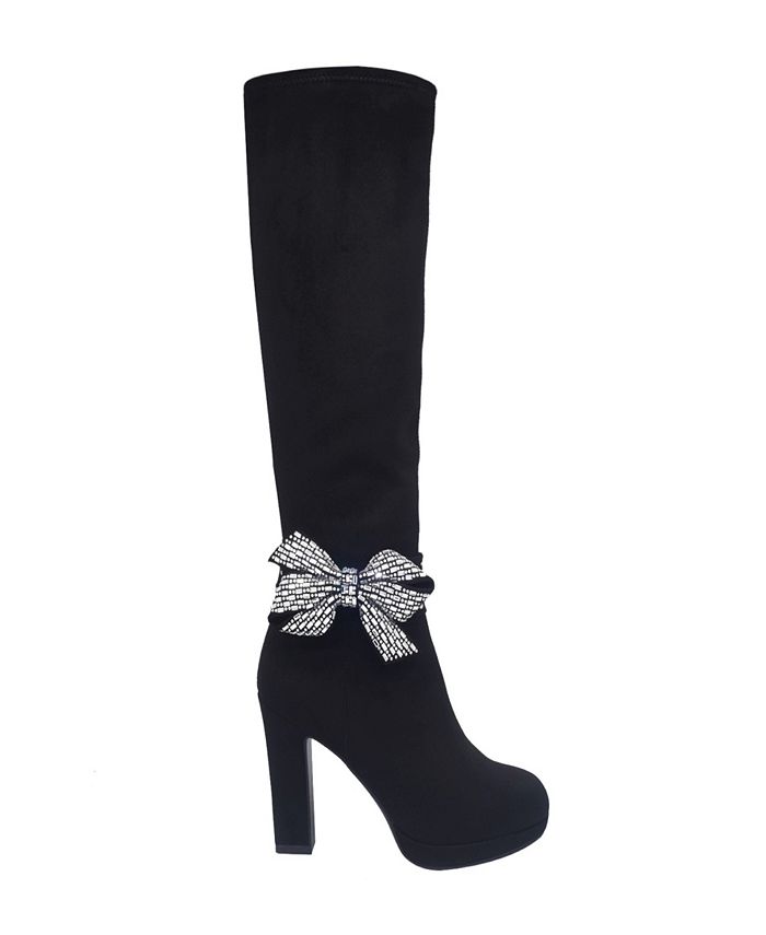 Impo Women's Ovidia Bling Stretch Platform Knee High Boots - Macy's