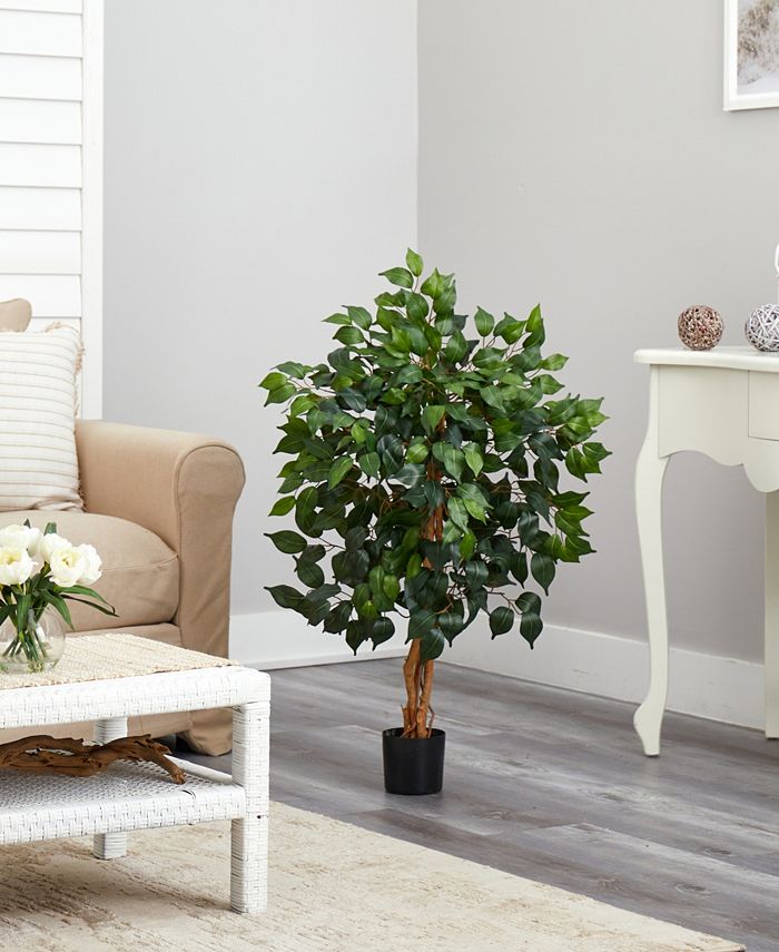 Nearly Natural 3' Artificial Ficus Tree - Macy's