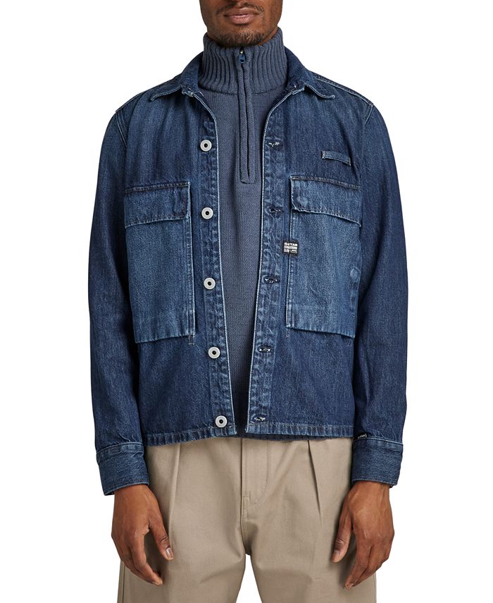 G-Star Raw Men's Pocketony Straight-Fit Denim Service Shirt Jacket - Macy's