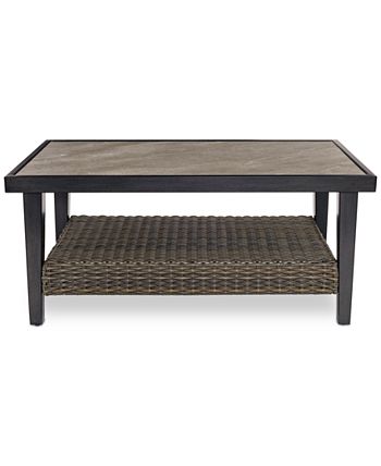Agio CLOSEOUT! Belmont Outdoor 44"x25" Rectangle Tile Top Coffee Table ...