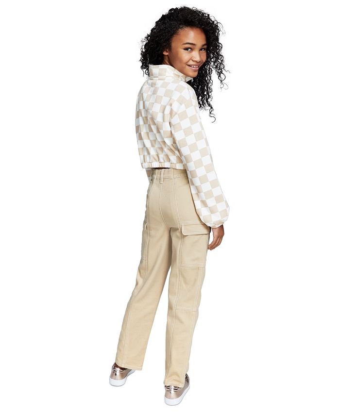 Epic Threads Big Girls Stella Checkered Quarter-Zip Sweater, Created ...